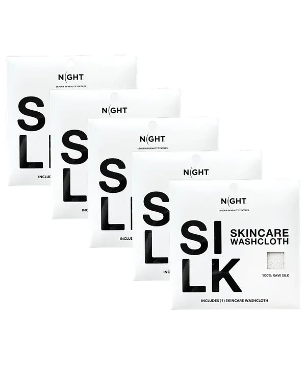 NIGHT Raw Silk Skincare Washcloths - Beige