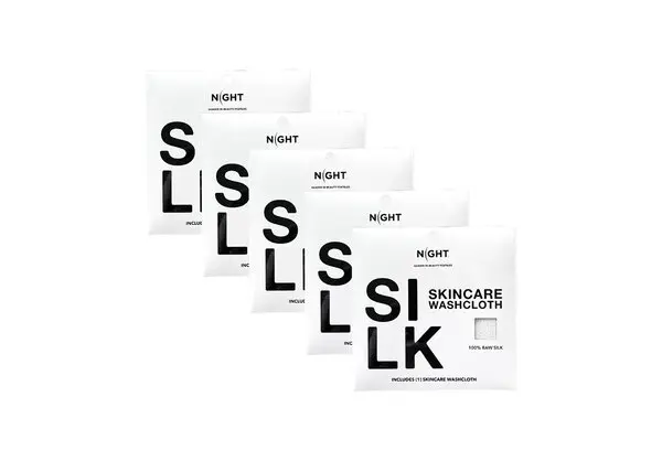 NIGHT Raw Silk Skincare Washcloths