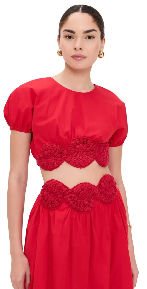 ELEXIAY Eze Top With Crochet Trim