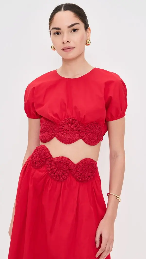 ELEXIAY Eze Top With Crochet Trim