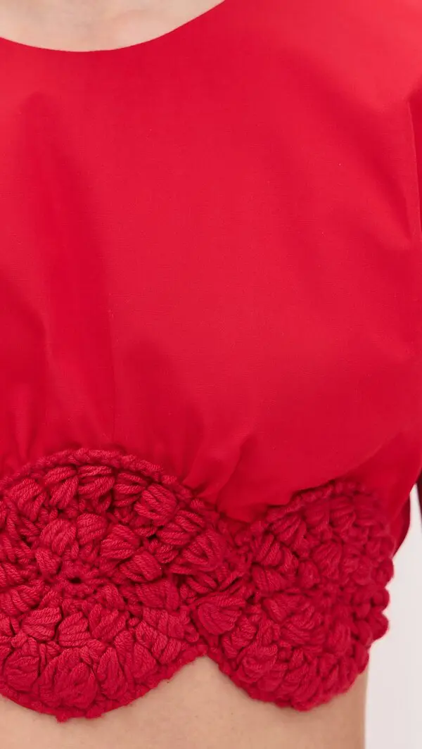 ELEXIAY Eze Top With Crochet Trim