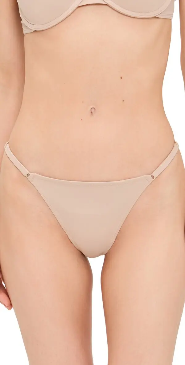 Natori Verge Adjustable String Thong - Cafe