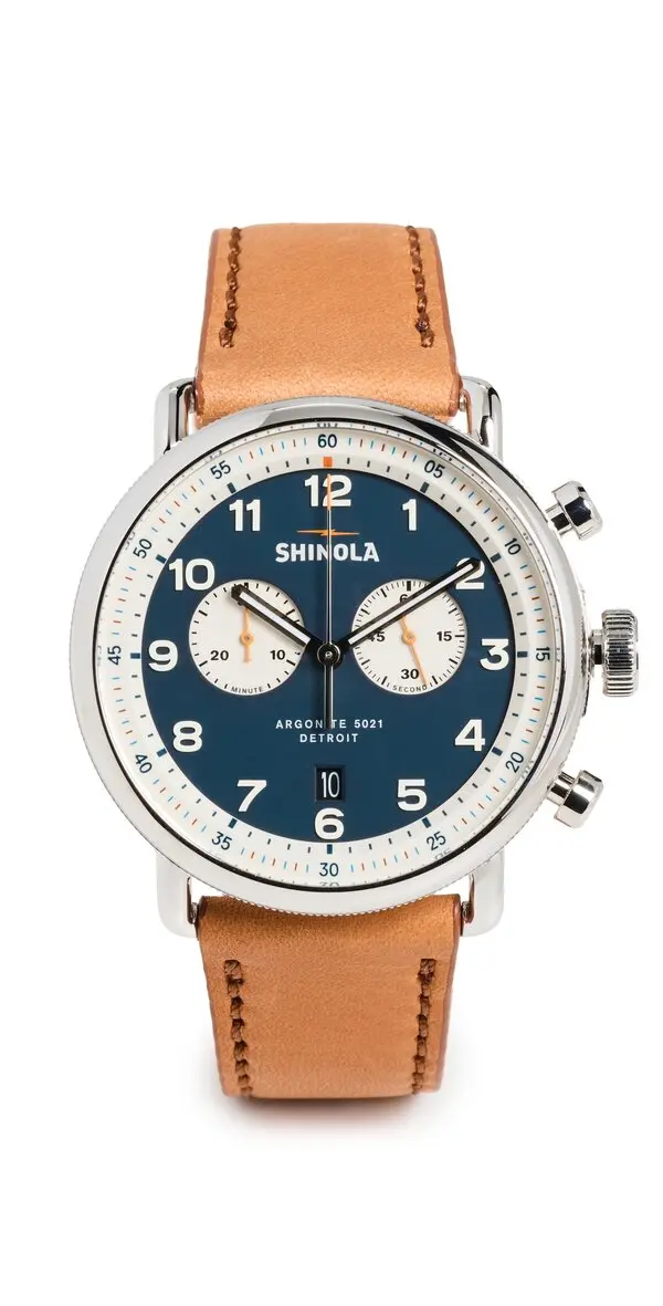 Shinola Polished Stainless Steel Chronograph Watch - Cntnetlblu