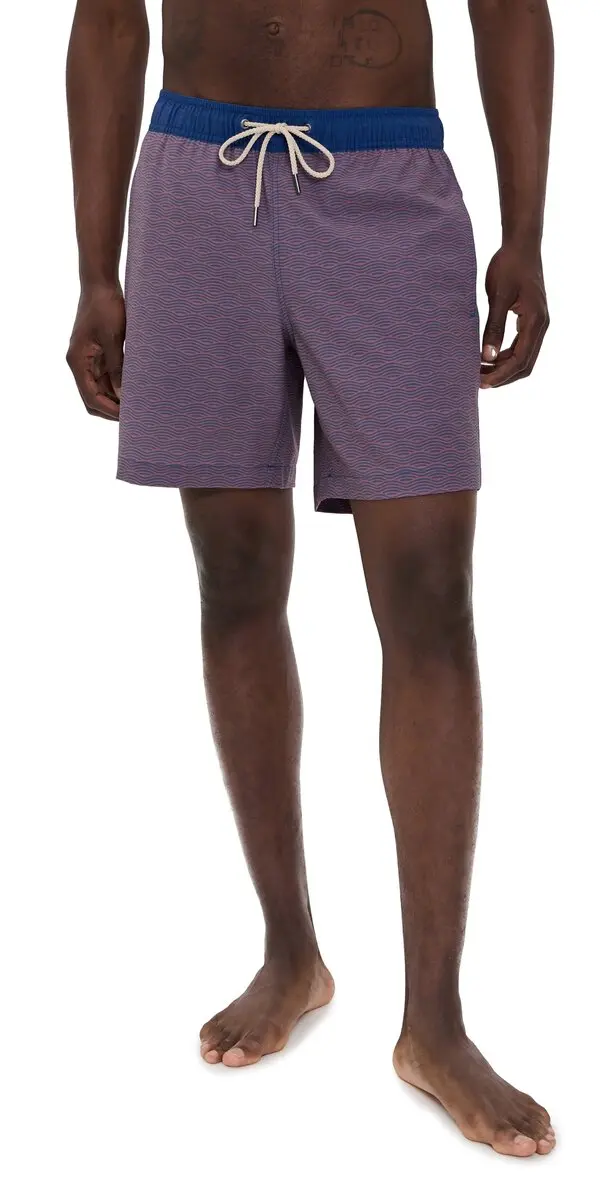 FAIR HARBOR The Bayberry Swim Shorts 7 - Red Waves
