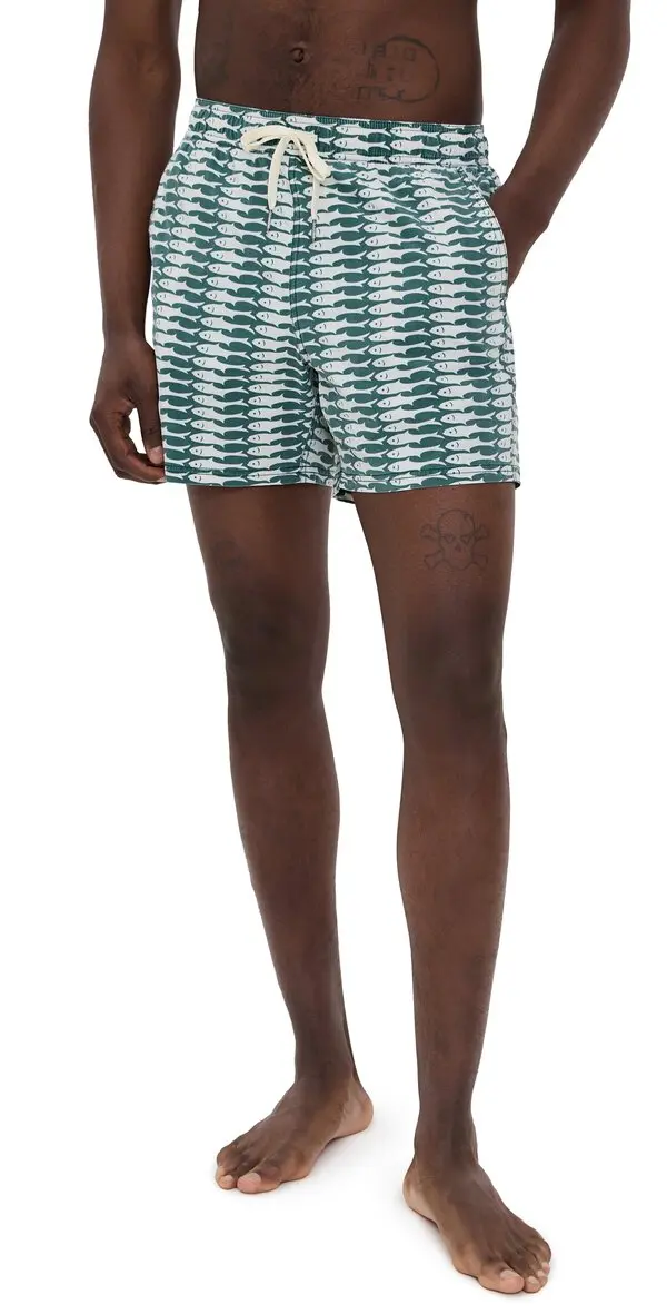 FAIR HARBOR The Bungalow Swim Trunks 5 - Green Sardine