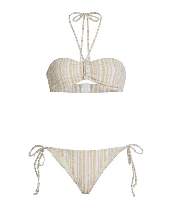 Lisa Marie Fernandez Striped Seersucker Two-piece Bikini - White