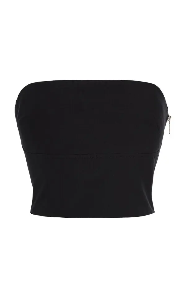 Matteau Strapless Cotton-silk Top - Black