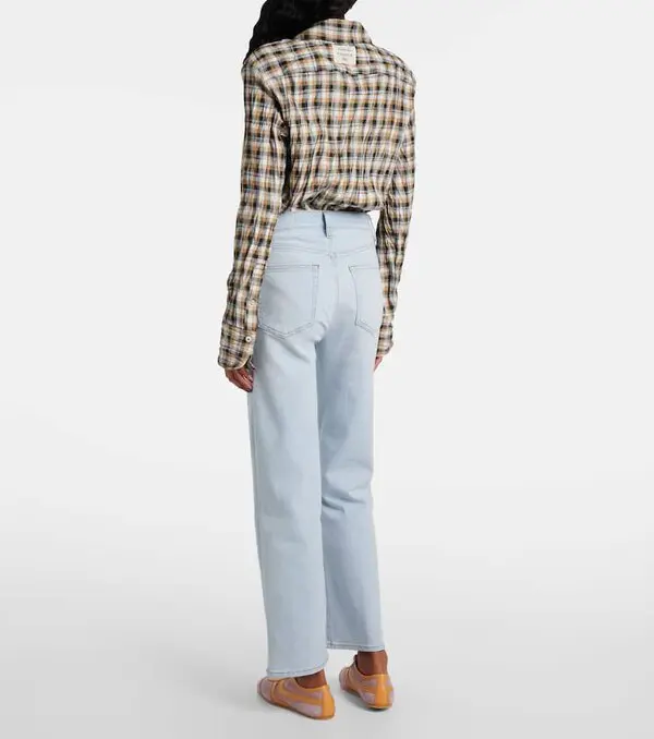 FRAME Le Sleek High-rise Straight Jeans - Blue