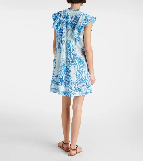 Poupette St Barth Camelia Printed Cotton Minidress