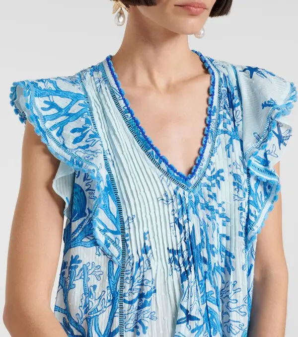 Poupette St Barth Camelia Printed Cotton Minidress