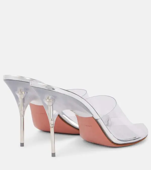 Amina Muaddi Bianca 95 Pvc Mules - Silver