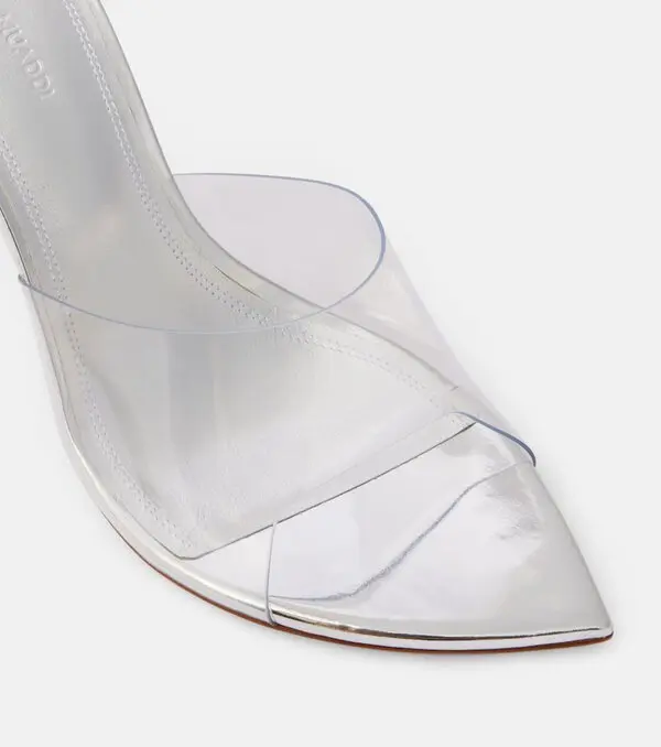 Amina Muaddi Bianca 95 Pvc Mules - Silver
