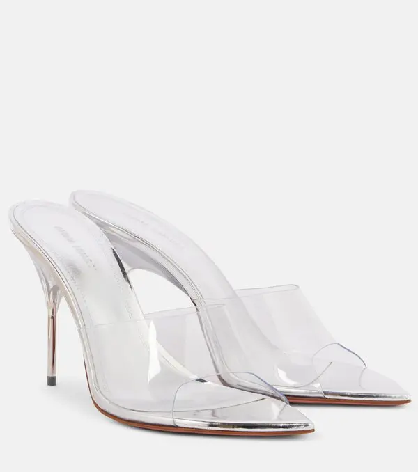 Amina Muaddi Bianca 95 Pvc Mules