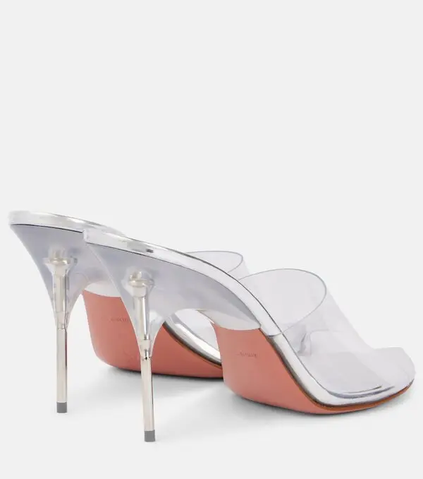 Amina Muaddi Bianca 95 Pvc Mules