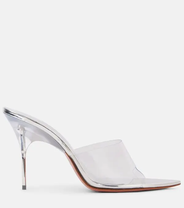 Amina Muaddi Bianca 95 Pvc Mules