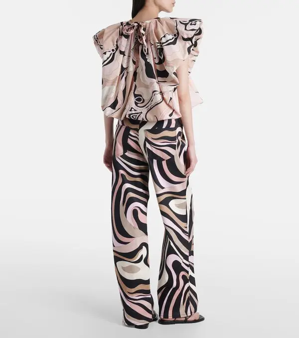 Emilio Pucci Marmo Printed Straight Pants - Multicoloured