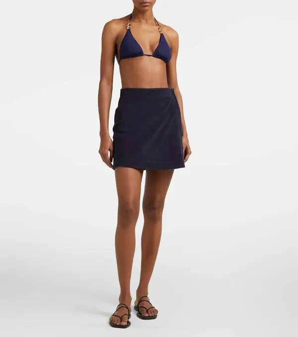 ERES Cotton Terry Wrap Skirt - Blue