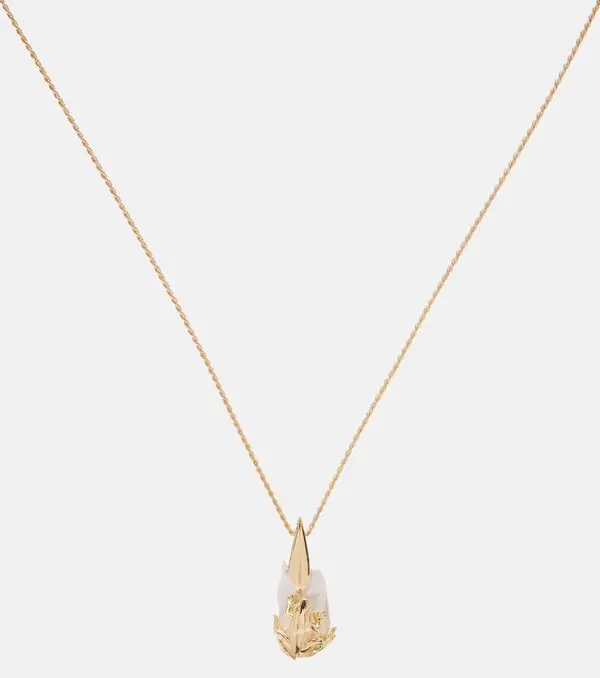 Bottega Veneta Rana Embellished Necklace - Gold