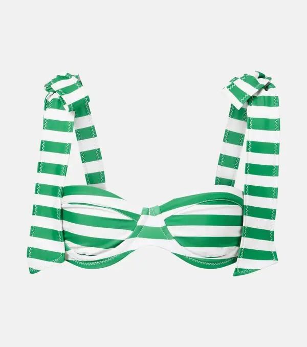 SAME Striped Bikini Top - Green