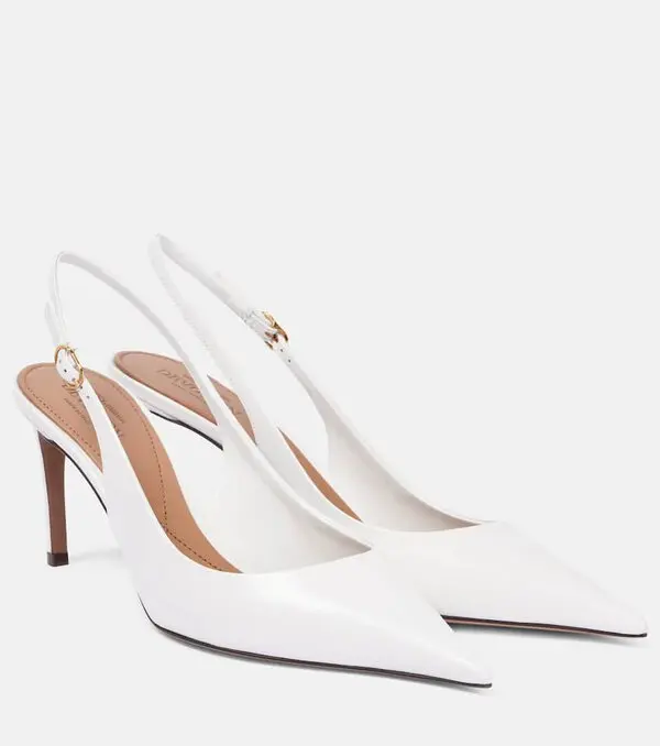 Dolce & Gabbana Leather Slingback Pumps - White