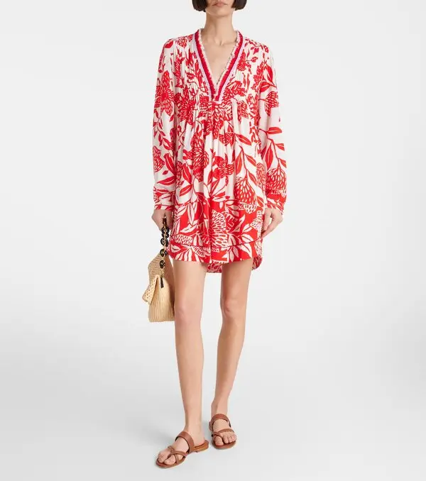 Poupette St Barth Ola Floral Minidress - Red