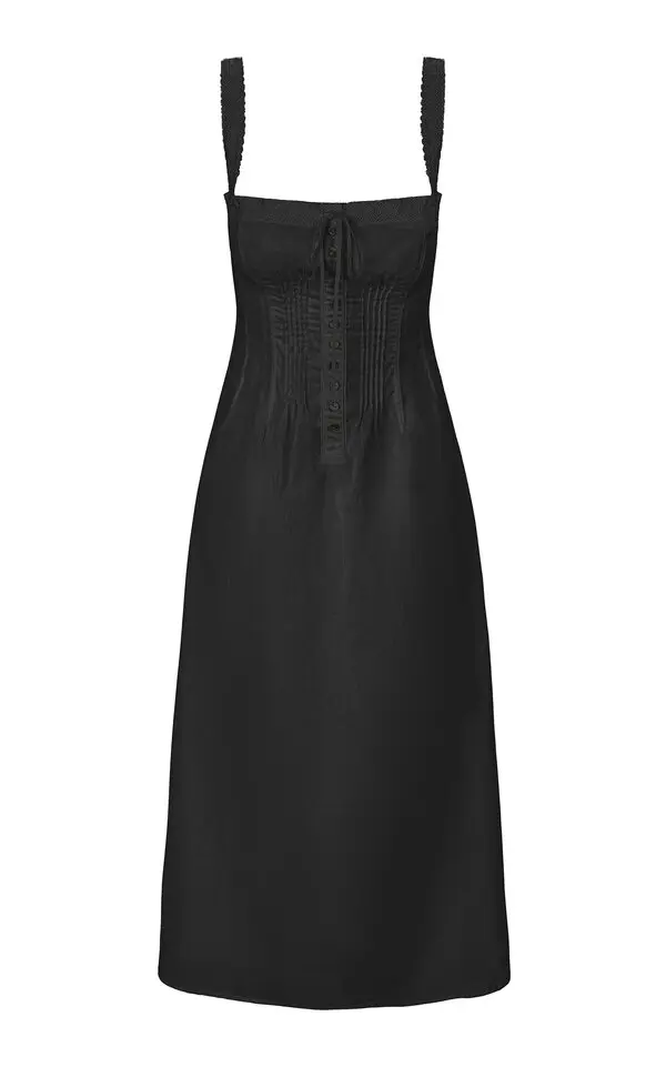 Staud Matilde Lace-trimmed Midi Dress