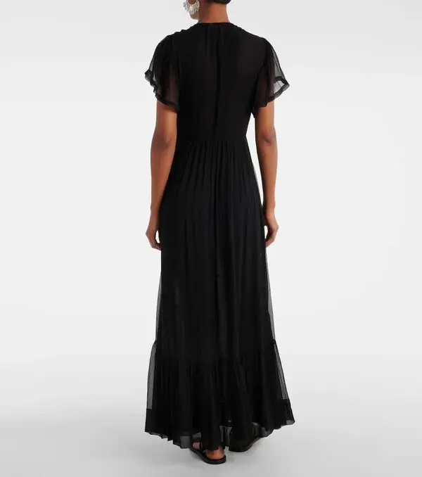 Isabel Marant Étoile Agathe Gathered Silk Maxi Dress