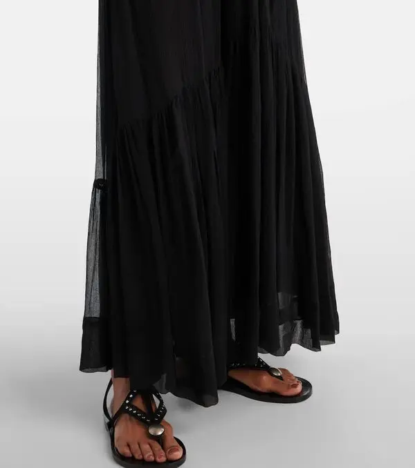 Isabel Marant Étoile Agathe Gathered Silk Maxi Dress