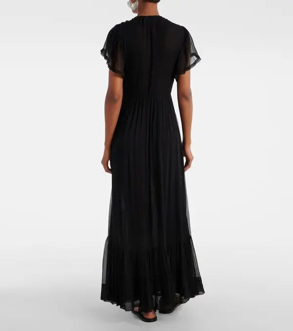 Isabel Marant Étoile Agathe Gathered Silk Maxi Dress