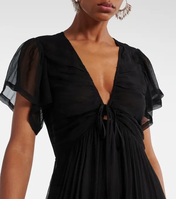 Isabel Marant Étoile Agathe Gathered Silk Maxi Dress