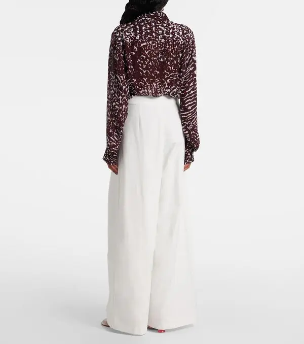 Dries Van Noten Pleated Wide-leg Trousers - White