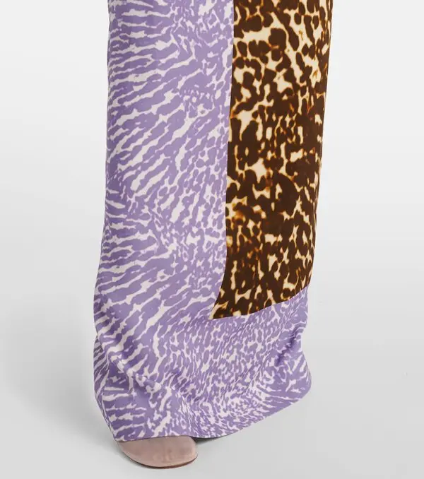 Dries Van Noten Printed Silk Midi Skirt - Multicoloured