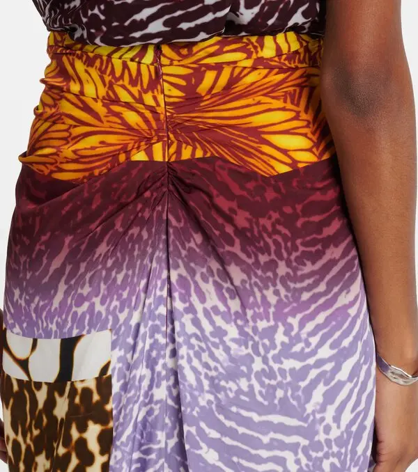 Dries Van Noten Printed Silk Midi Skirt - Multicoloured