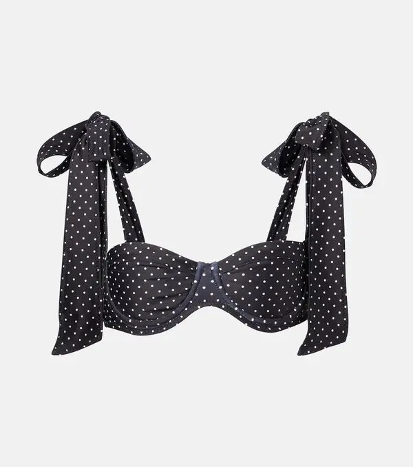 SAME Polka Dot Bikini Top - Black