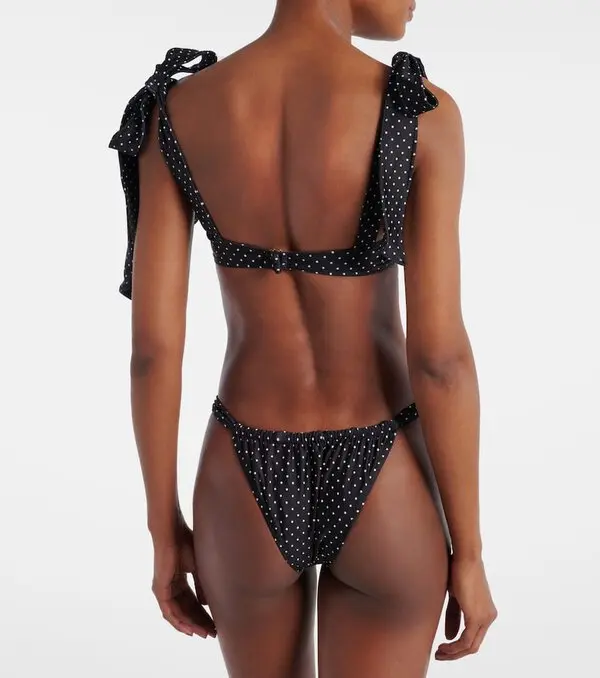 SAME Polka Dot Bikini Top - Black