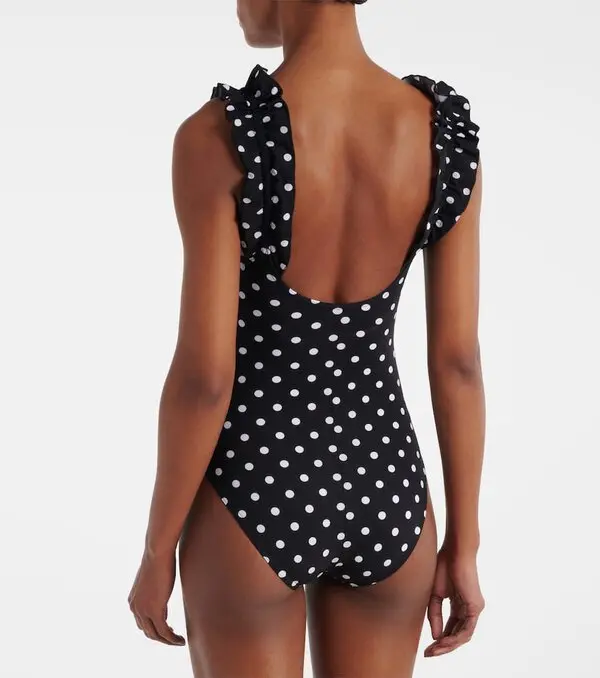 KARLA COLLETTO Polka-dot Ruffled One-piece Swimsuit