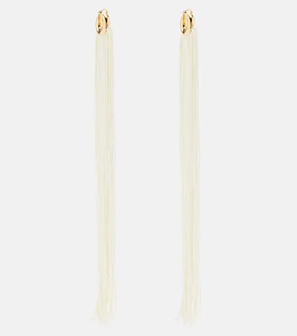 JIL SANDER Fringed Hoop Earrings - Gold