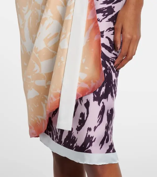 Dries Van Noten Printed Silk Wrap Skirt