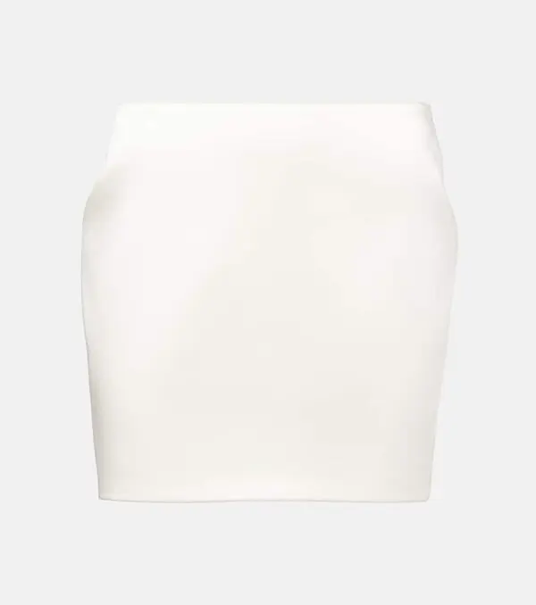 THE NEW ARRIVALS ILKYAZ OZEL Meringue Satin Miniskirt - White