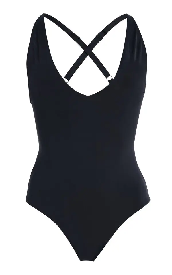 ANEMOS Plunging One-piece Swimsuit - Black