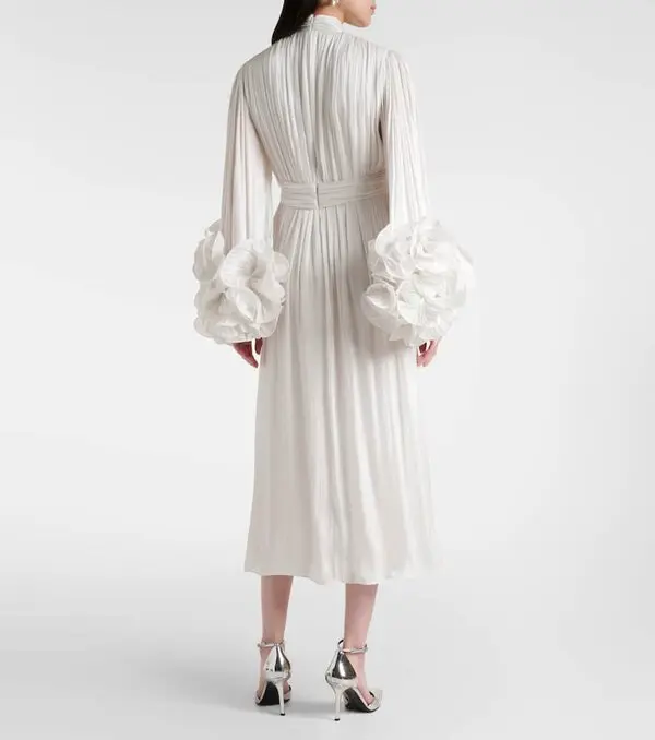 Costarellos Ruffled Pleated Gown