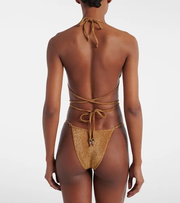 SAME Shell Embellished Bikini Top