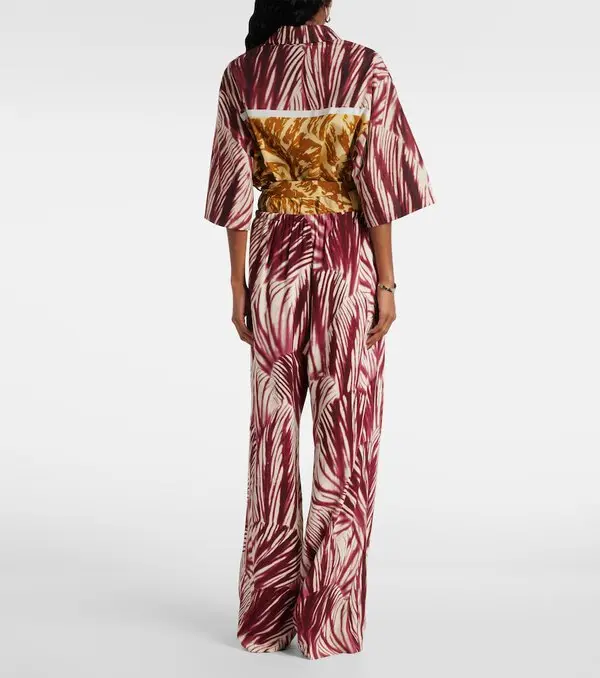 Dries Van Noten Printed Crêpe Wide-leg Pants