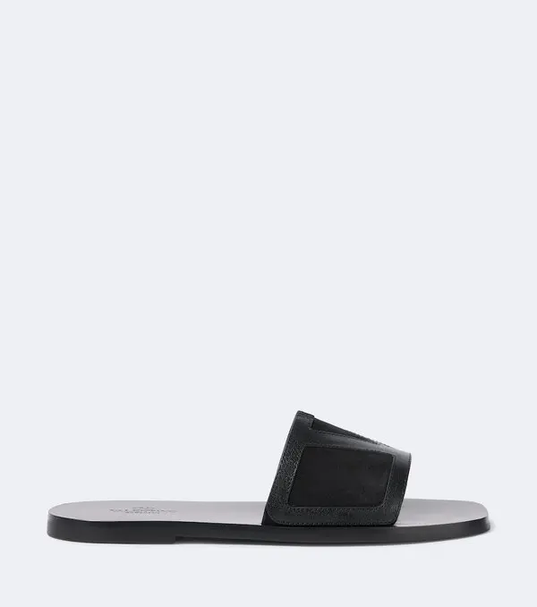 Valentino Garavani Viva Superstar Leather And Suede Slides