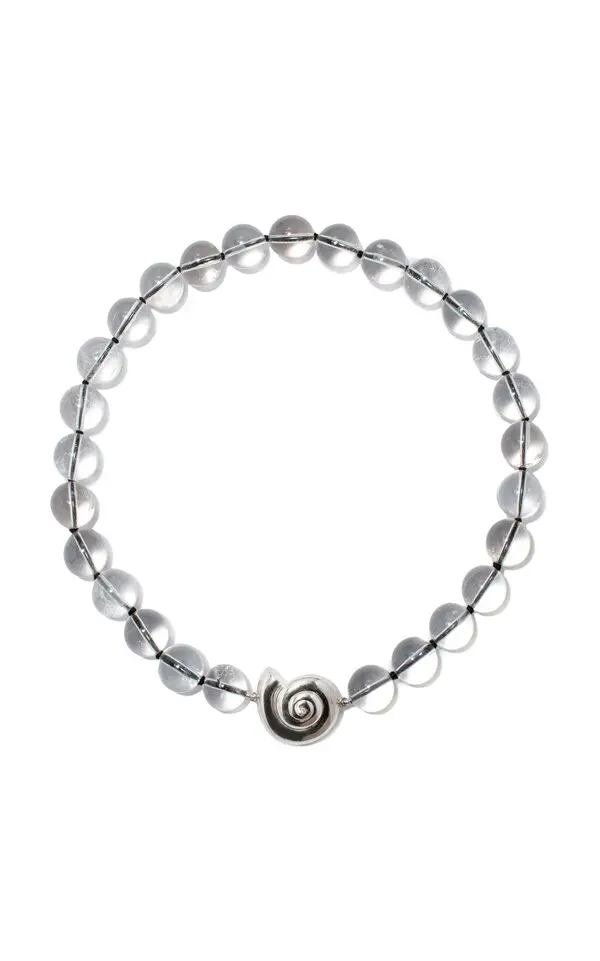 Le Sundial Nautilus Crystal Collar Necklace