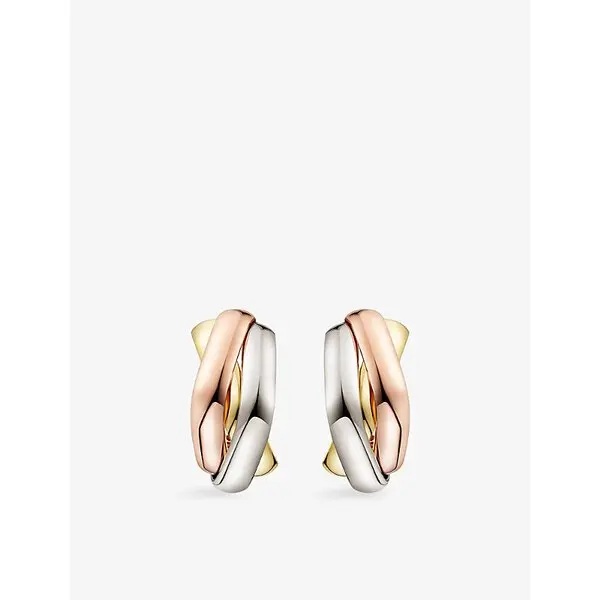 CARTIER Trinity 18ct Gold Cushion Earrings - White Gold