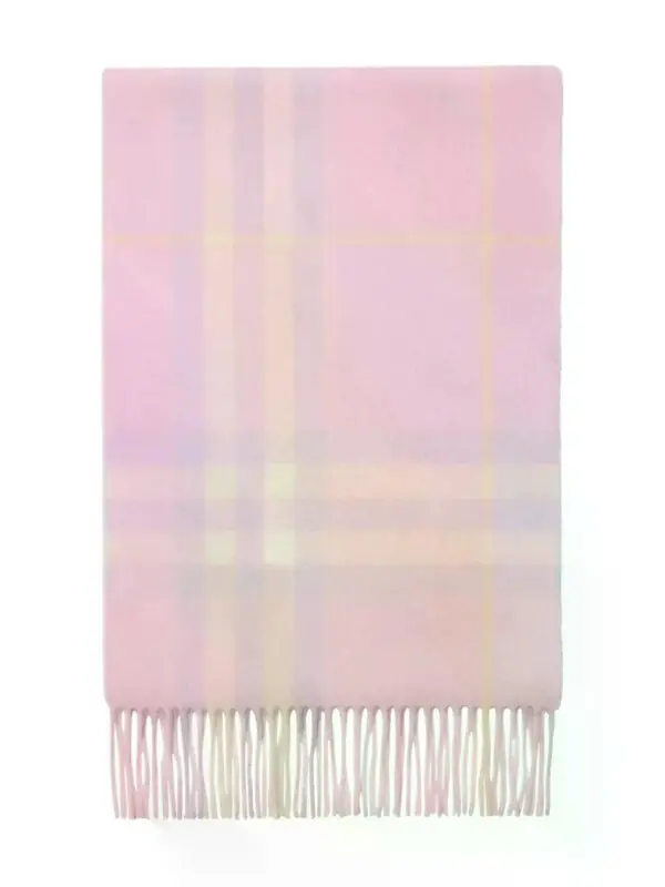 Burberry Checked Cashmere Scarf - Pink