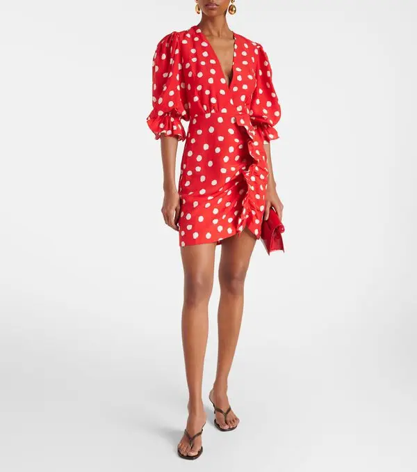 ADRIANA DEGREAS Polka-dot Mini Dress