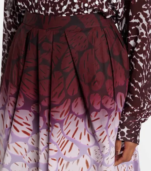 Dries Van Noten Printed Cotton Maxi Skirt