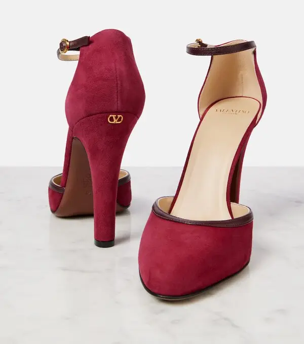 Valentino Garavani Hi Dolly 105 Suede Pumps - Red